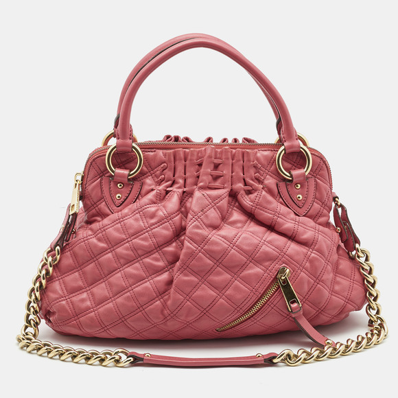 Marc Jacobs | Bags | Marc Jacobs Pink Quilted Leather Cecilia Shoulder ...